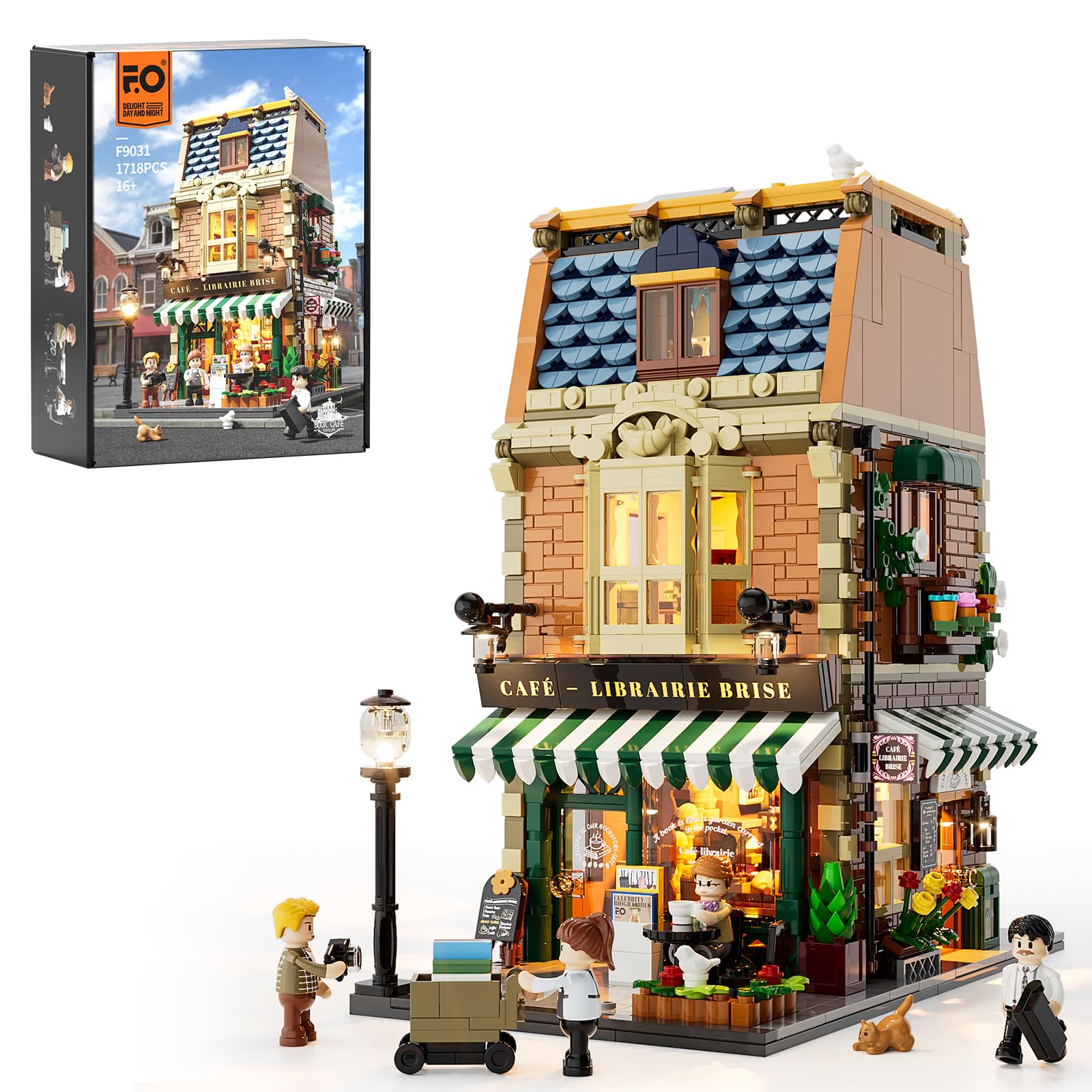 Nostalgisches Kaffeehaus Baukasten Set beleuchtet | Modular – pandaloo.ch