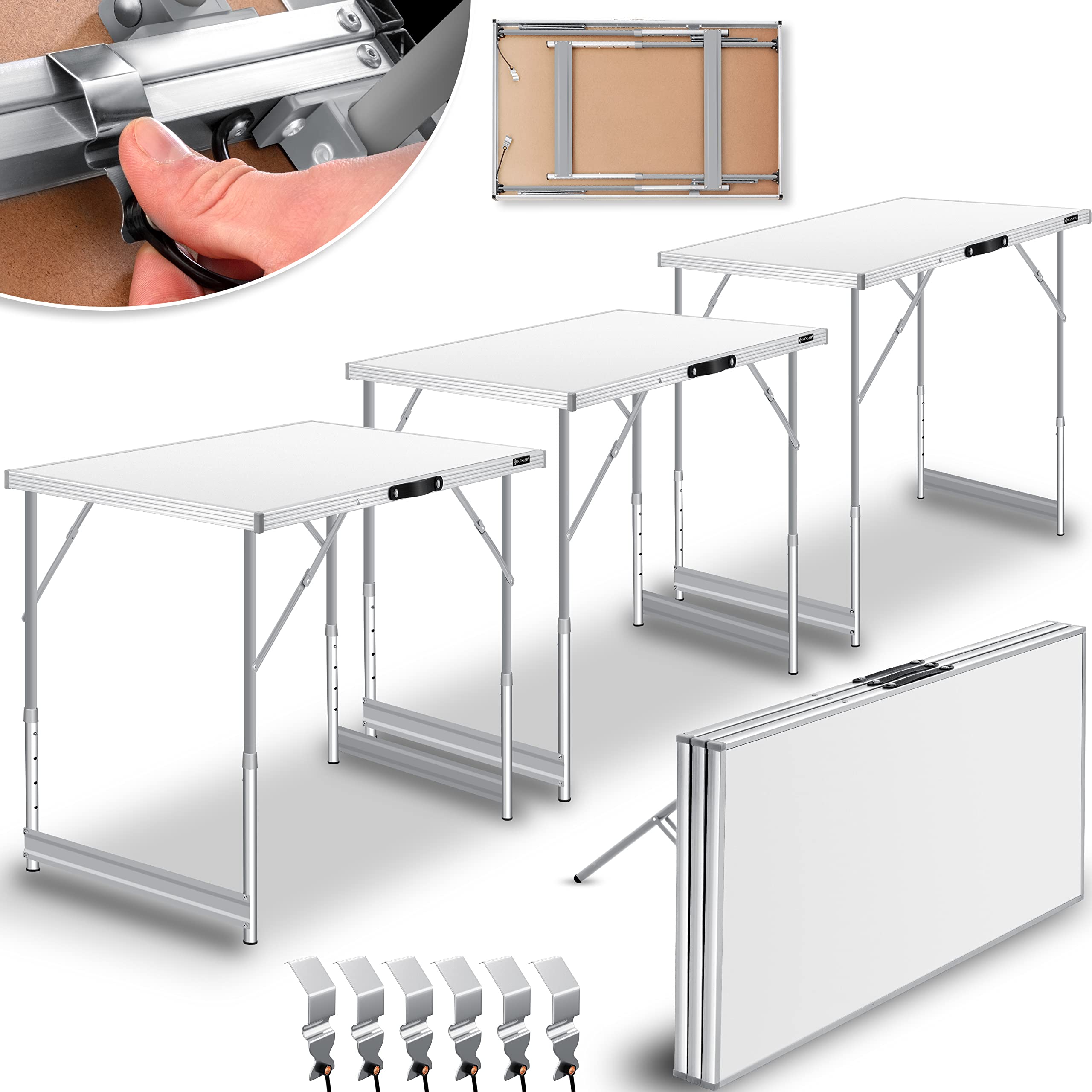 Klapptisch Set 3-teilig höhenverstellbar – Flexibel & Robust – pandaloo.ch